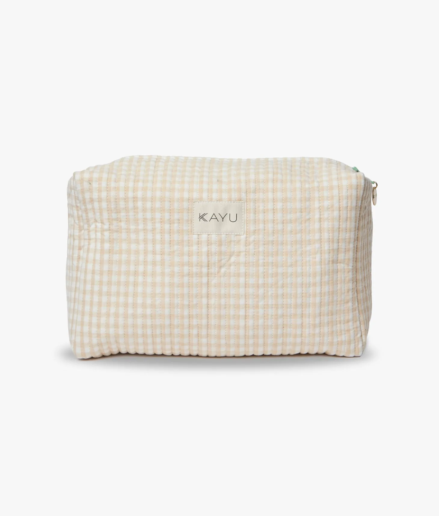 Elsie Travel Case Zip Pouch Bag - Beige Gingham- Kayu - Swimwear Swimsuits